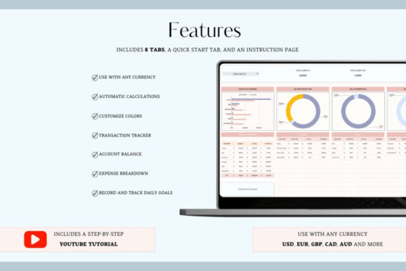 Student Planner Spreadsheet Template Google Sheet | Blush Pink ...