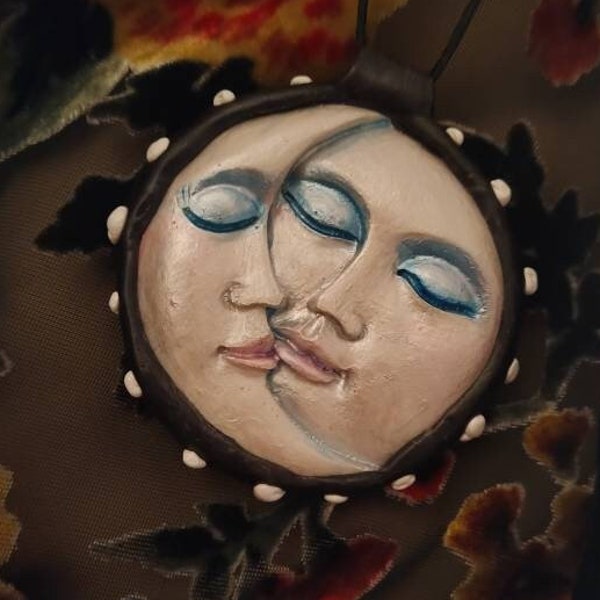 Moon Face Pendant - Etsy