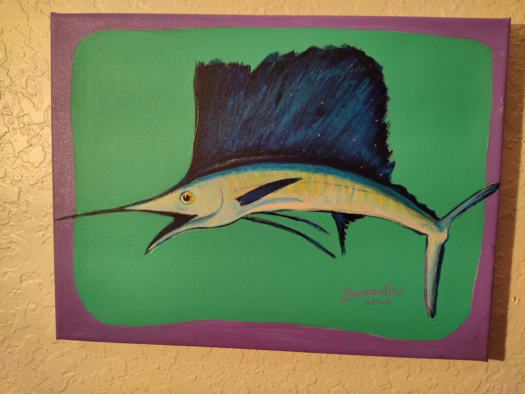 Sailfish Billfish Marlin Original Acrylic Paintings Key West Challenge ...
