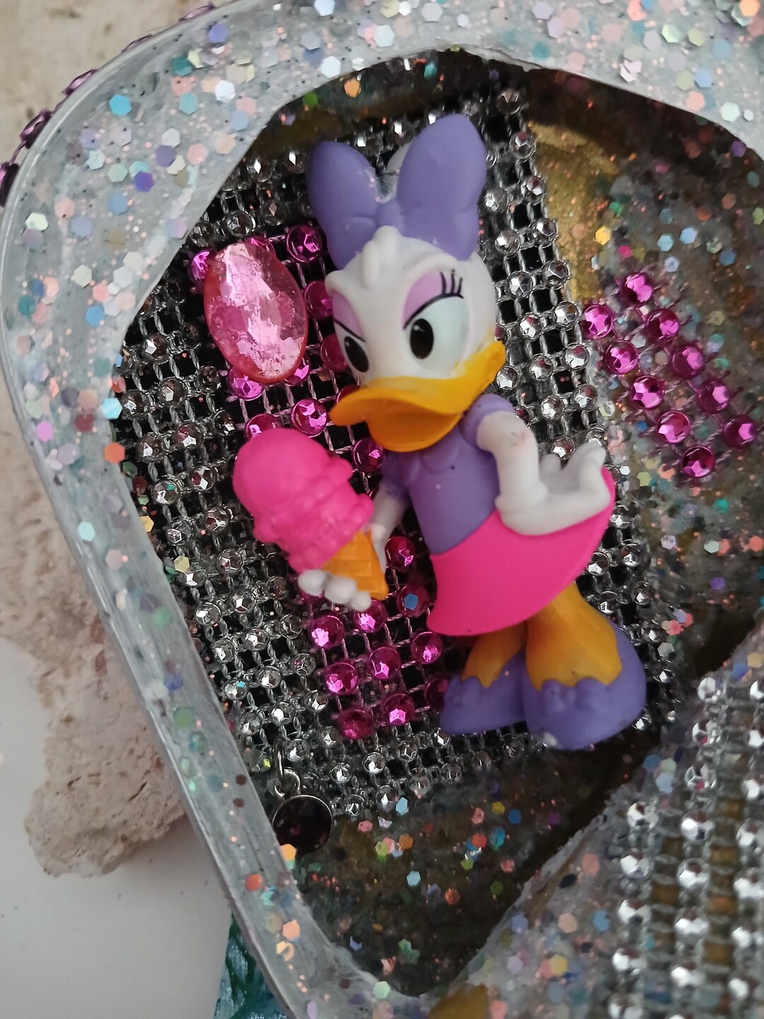 Christmas Ornament, Diorama Upcycled Toy Duck and Tin, Shadowbox ...