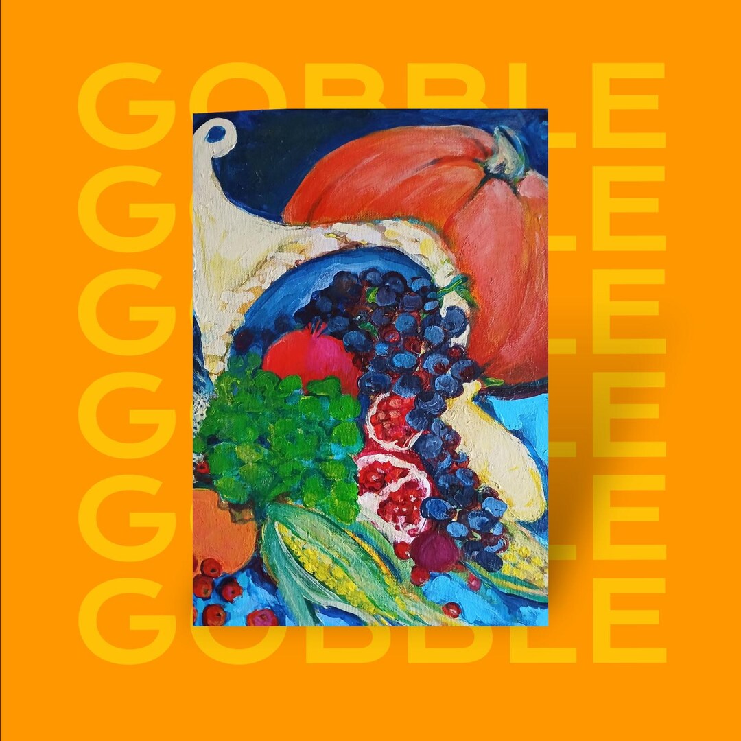Cornucopia Painting Original Acrylic Wall Art for Dining Room Country ...