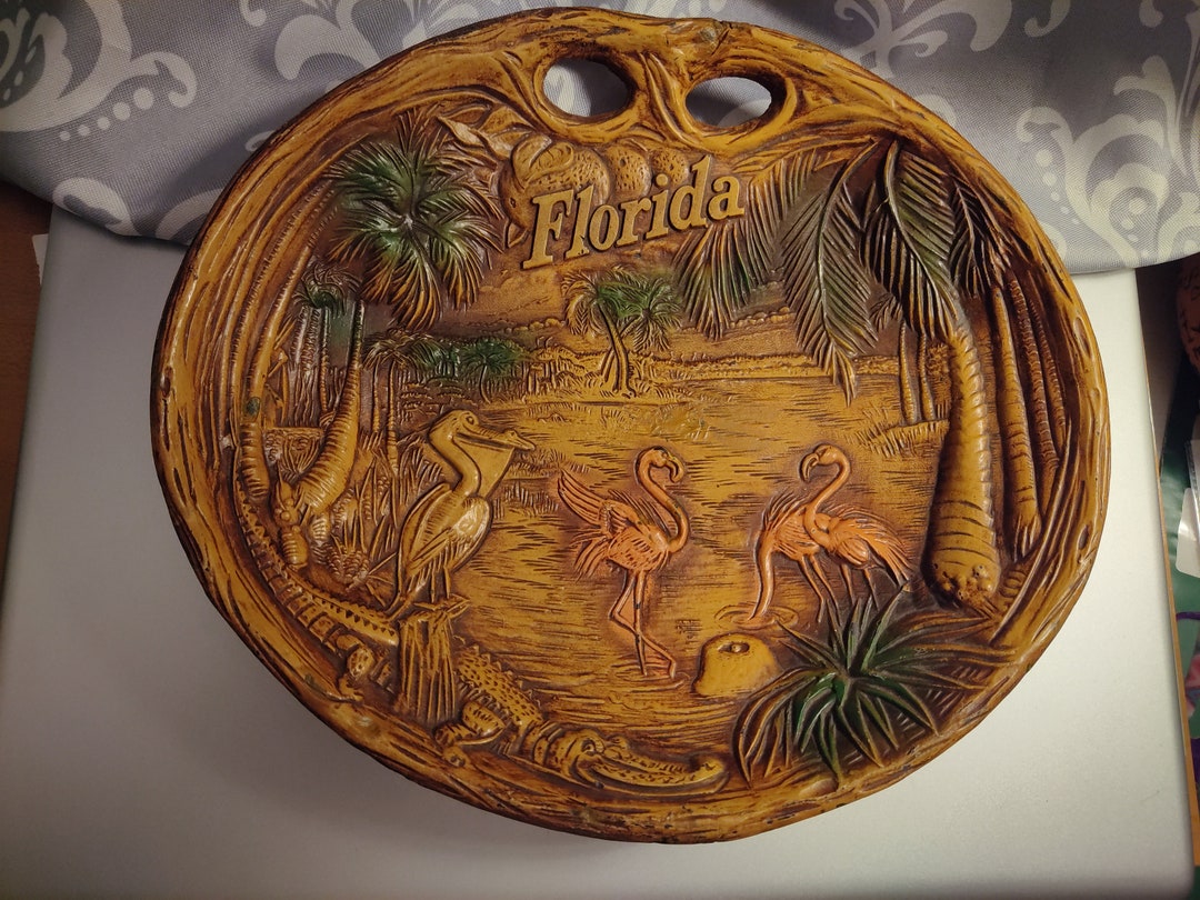 Florida Souvenir Oval Bowl Flamingos Vintage 1950's by Anco Tropical ...