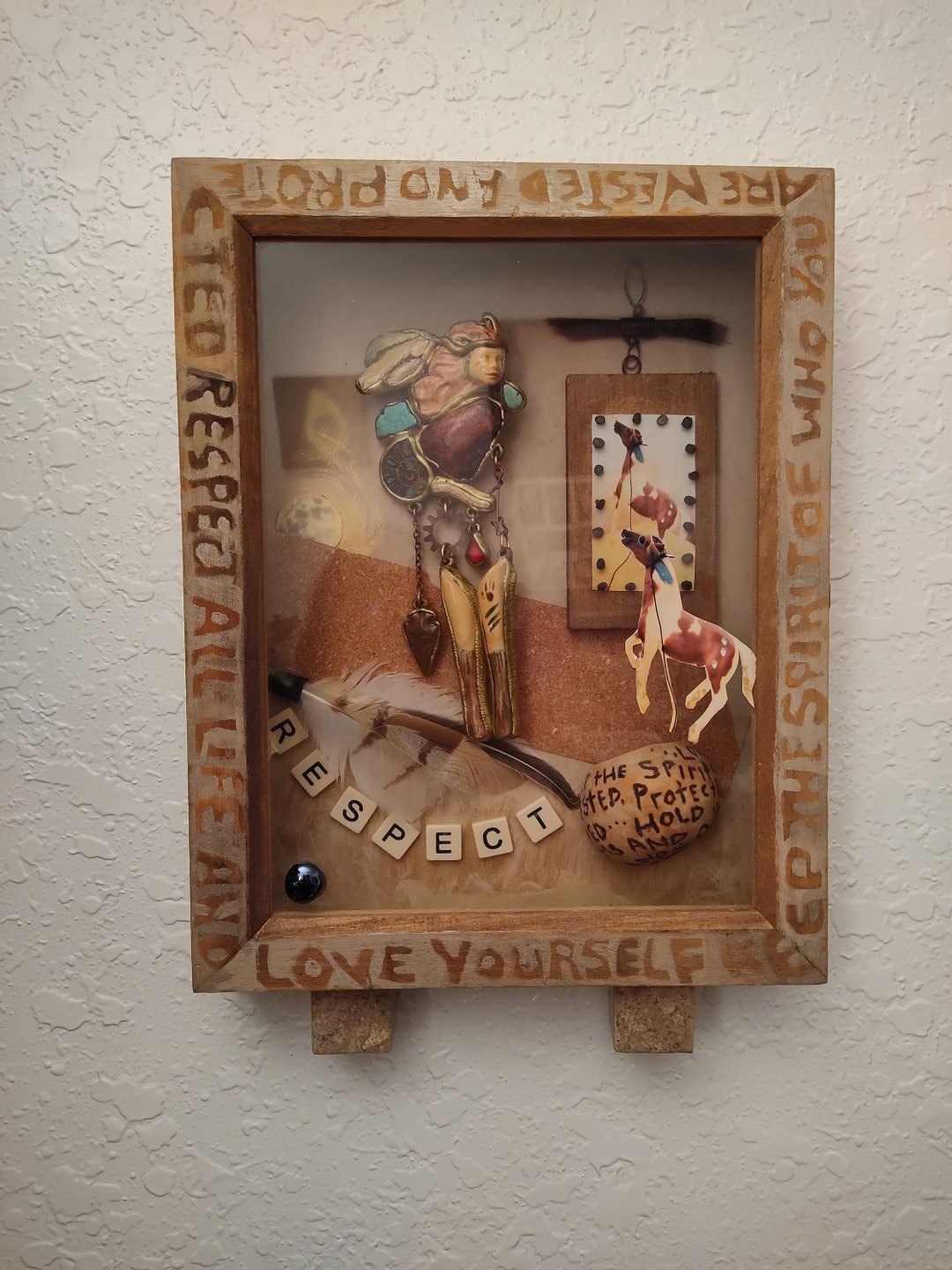 Mixed Media Wall Shadow Box Art to Wear Original Handmade One of a Kind ...