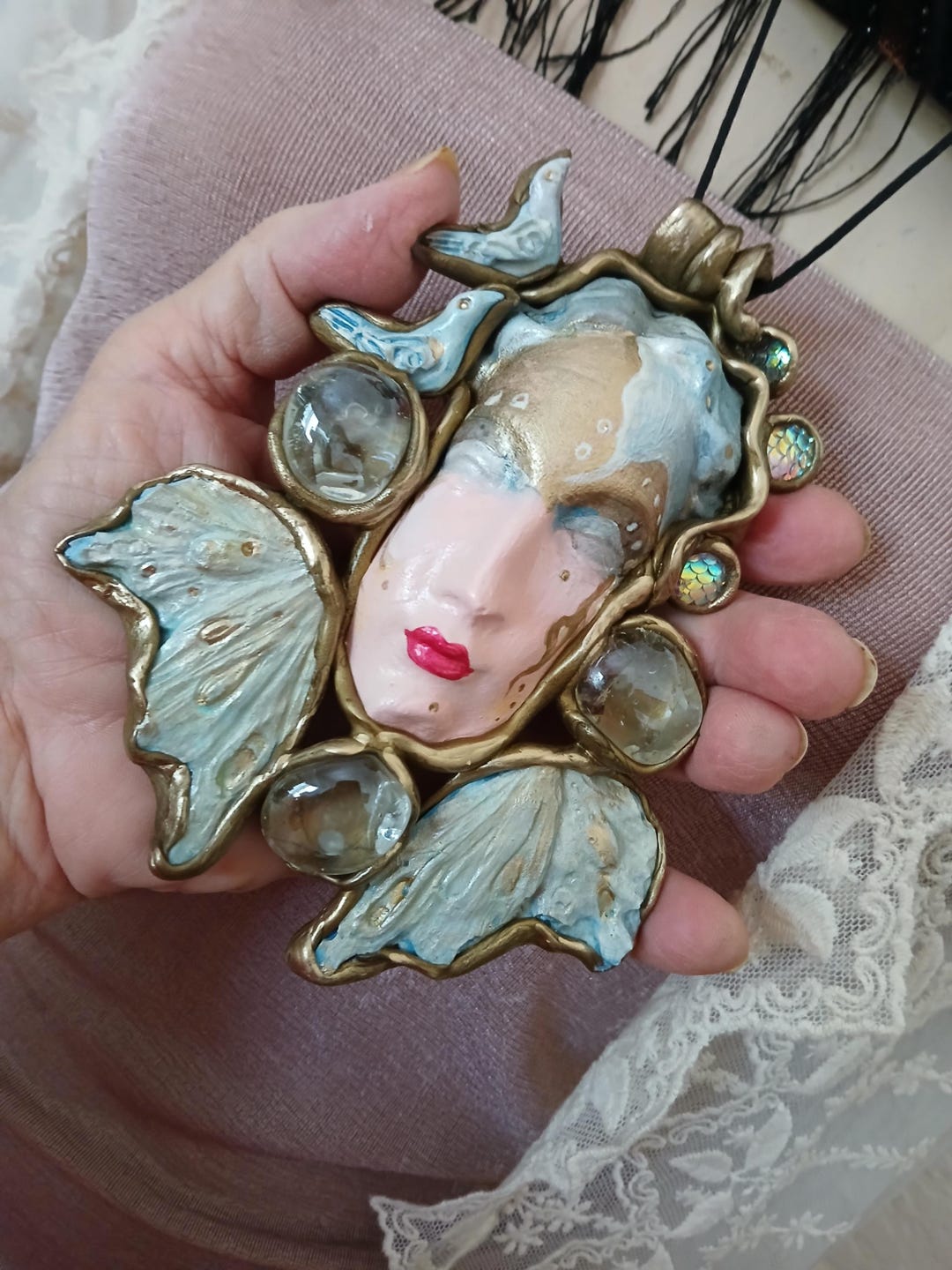 Fairy Angel Statement Necklace: Art to Wear, Pagan Wiccan Jewelry - Etsy