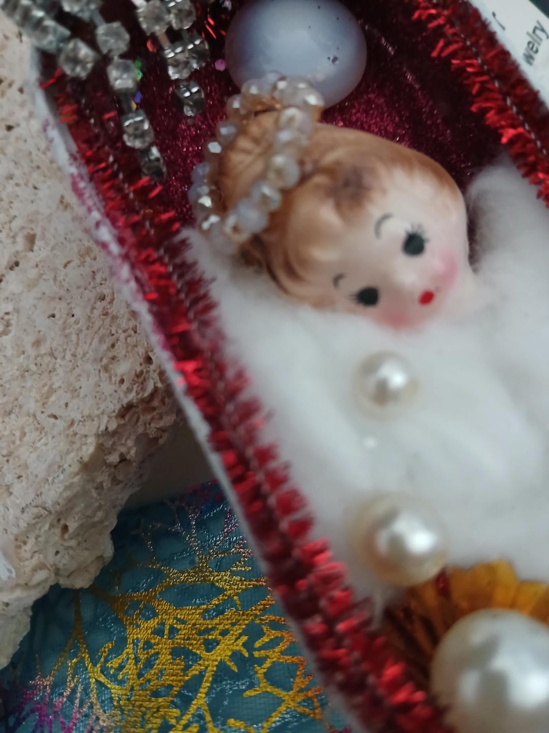 ANGEL Christmas Ornament, Diorama Upcycled Tin, Shadowbox Decoration ...