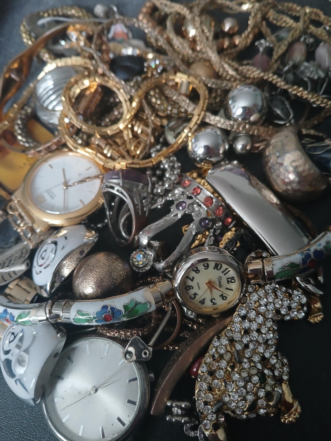 Broken Jewelry Lot for Crafting Recycle Watches Chain Scrap Jewelry Old ...