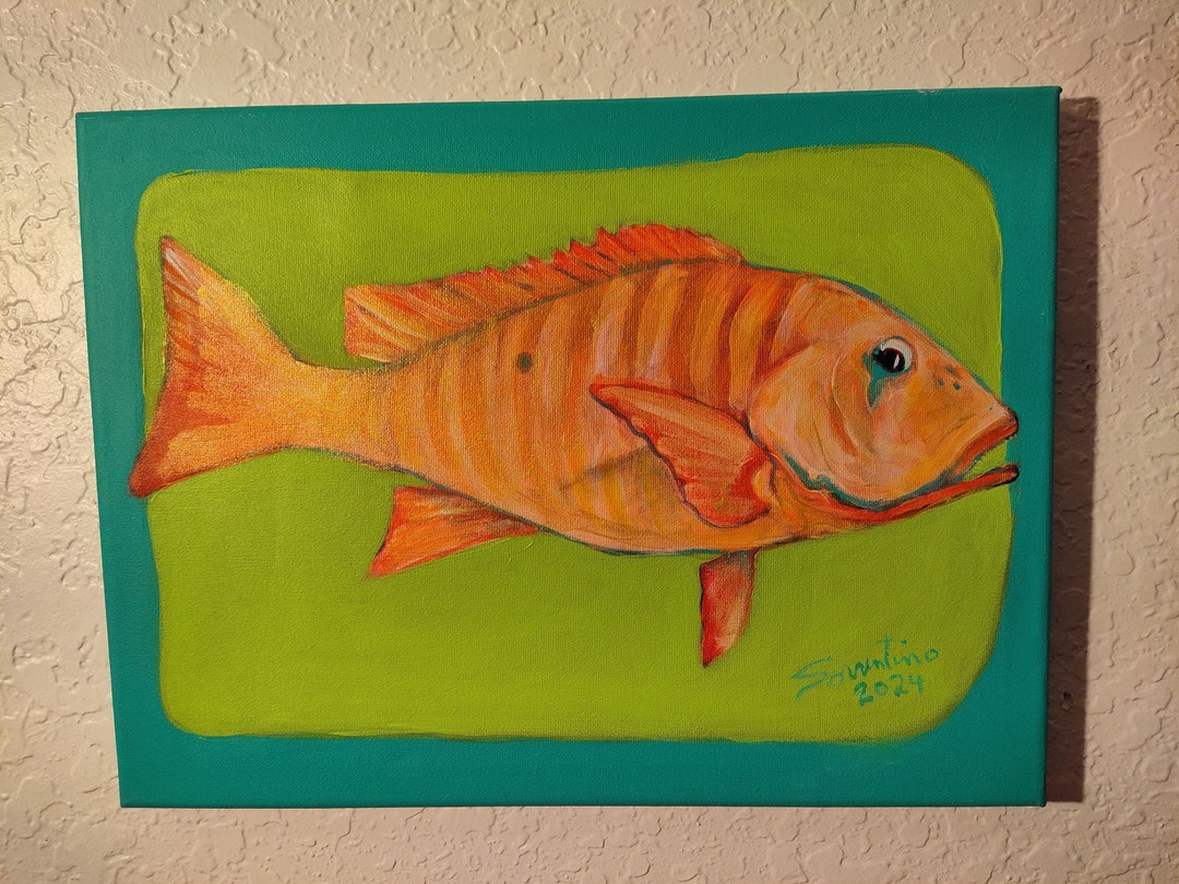 Red Snapper Fish Original Acrylic Paintings Key West Challenge Medium ...