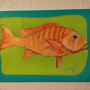 Red Snapper Fish Original Acrylic Paintings Key West Challenge Medium ...