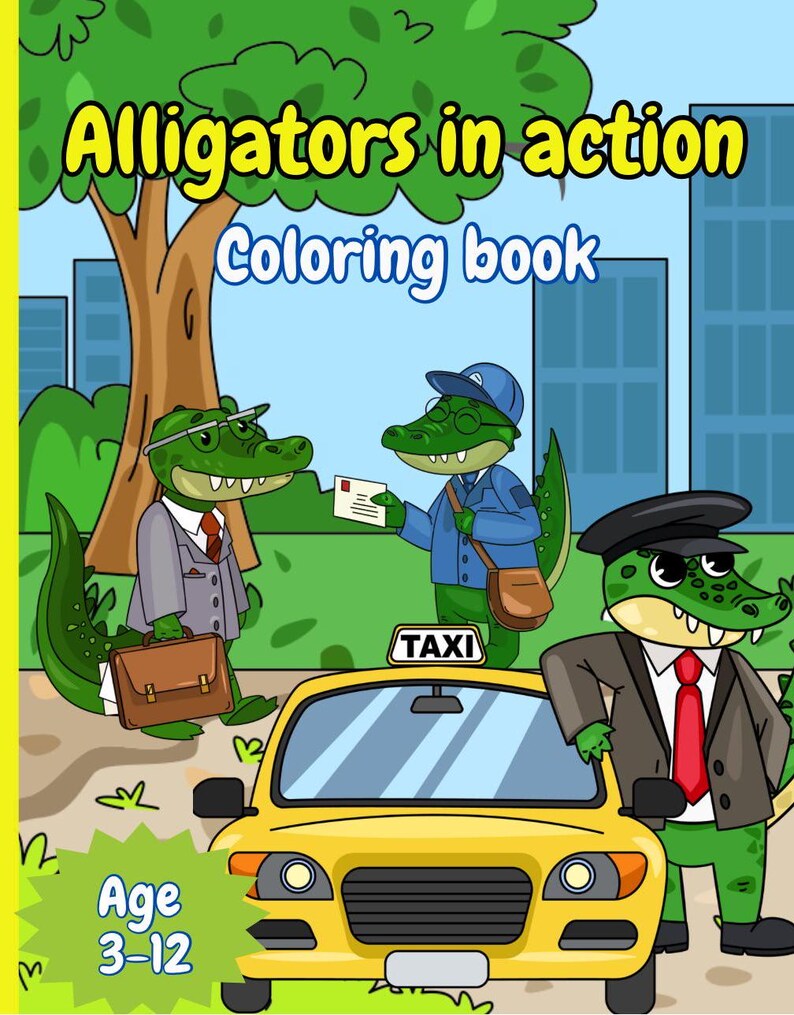 Alligators in Action. Coloring Pages. Professions. Kids Activities. - Etsy