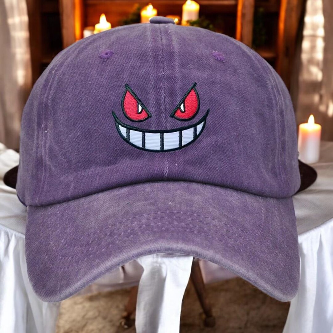 Cartoon Pokemon Gengar Cap, Unisex Solid Color Summer Baseball Hat ...