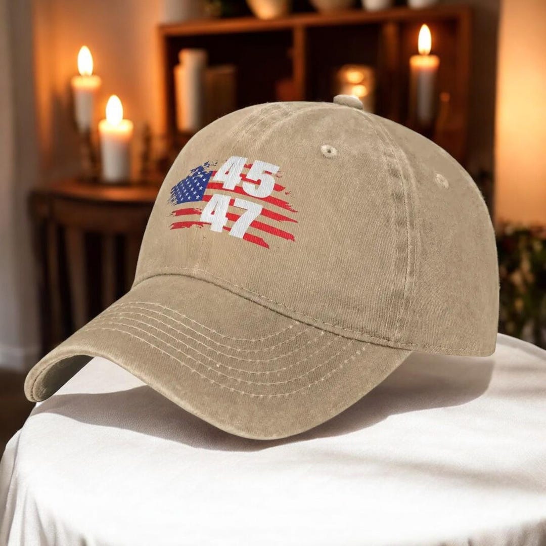 45 47 Trump 2024 Denim Baseball Cap - President Trump 2024 Hat ...