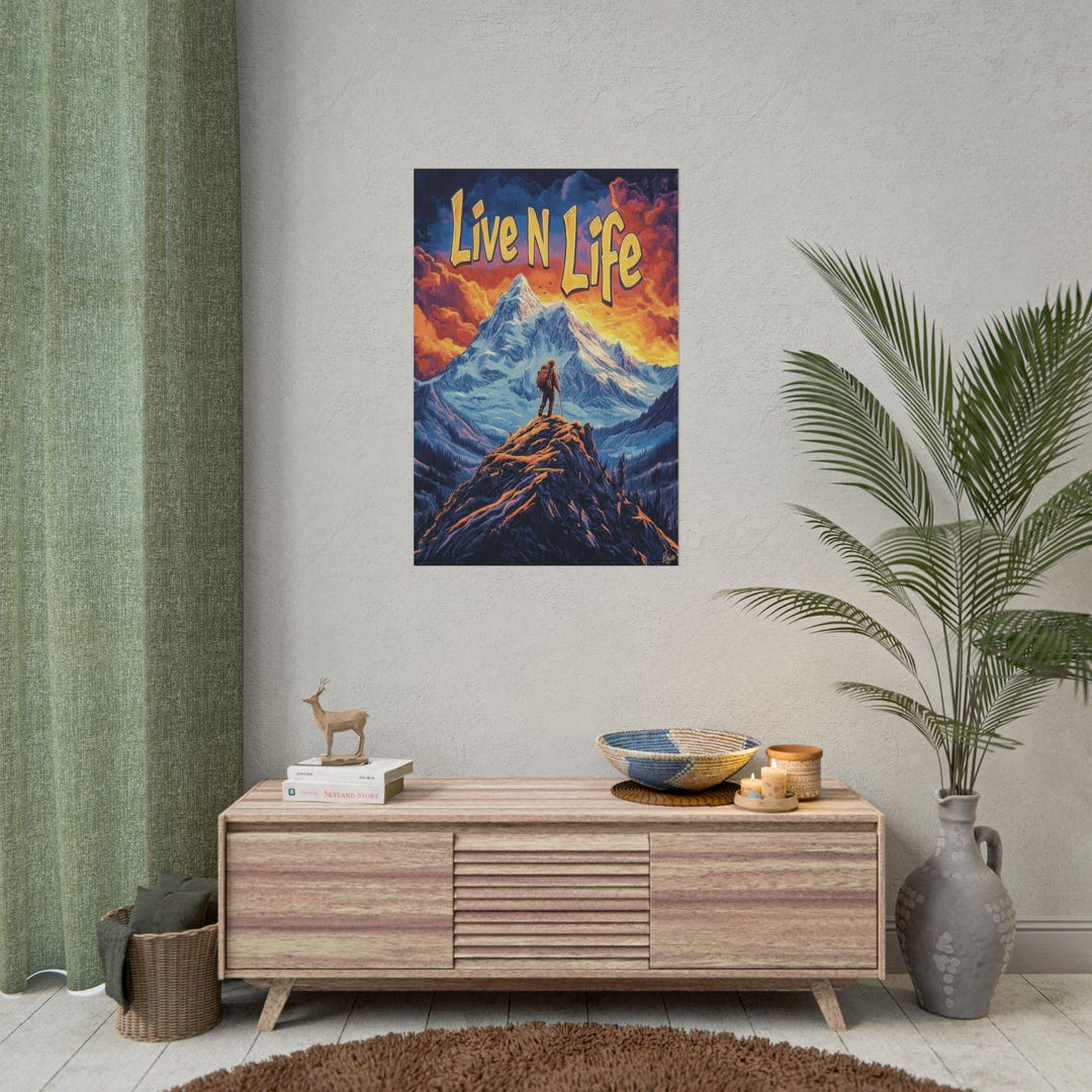 Mountain Explorer Poster, Hiker Gift Decor, Adventure Wall Art, Retro ...