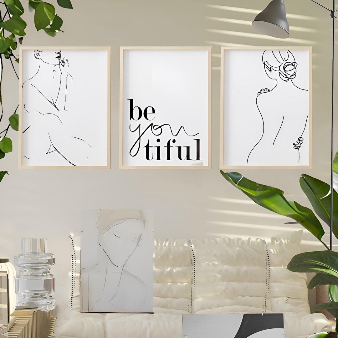 FEMALE BODY LINE, Line Art, Body Positivity, Scandinavian, Female Body ...