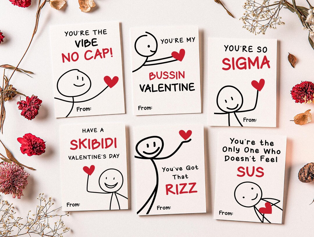 Slang Kids Valentine's Day Cards, Funny Printable Classroom Valentine ...