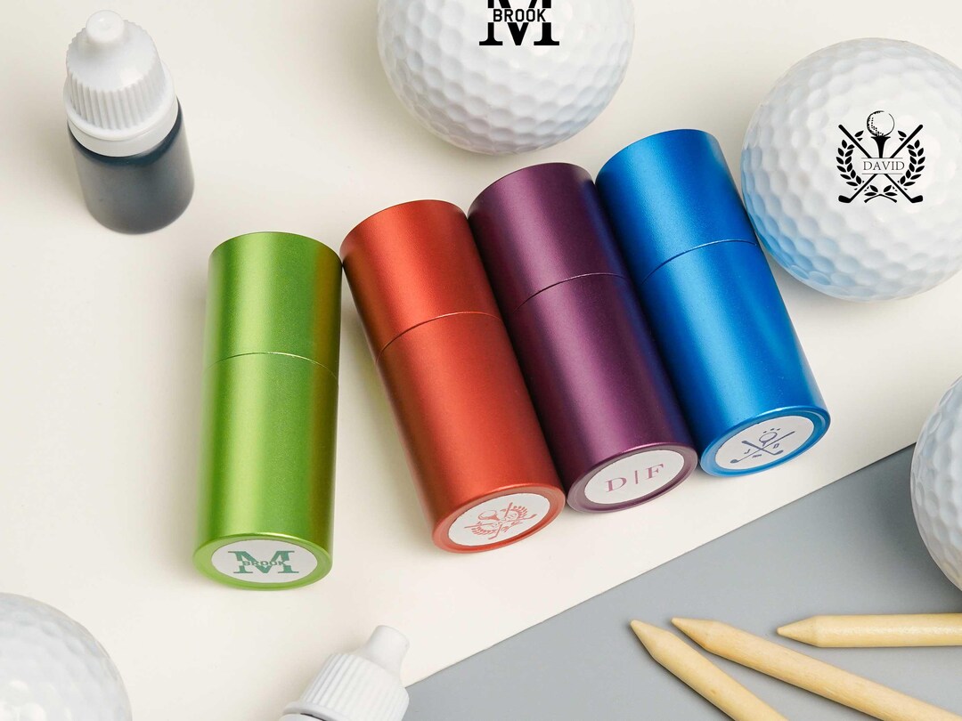 Custom Golf Ball Stamp Box, Personalized Golf Stamps, Golf Ball Marker ...