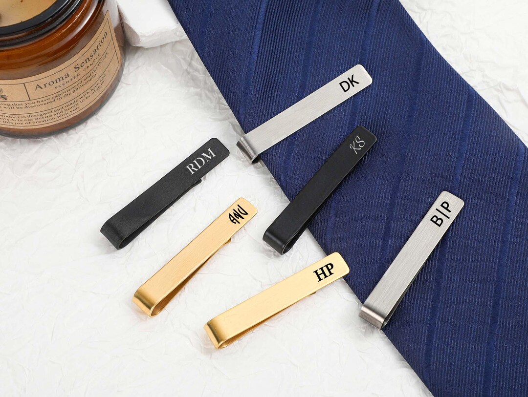 Custom Initials Engraved Tie Clip,personalized Groomsmen Tie Clip ...