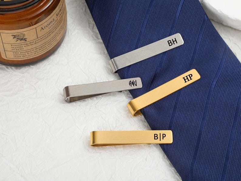 Personalized Groomsmen Tie Clip,custom Initials Engraved Tie Clip ...