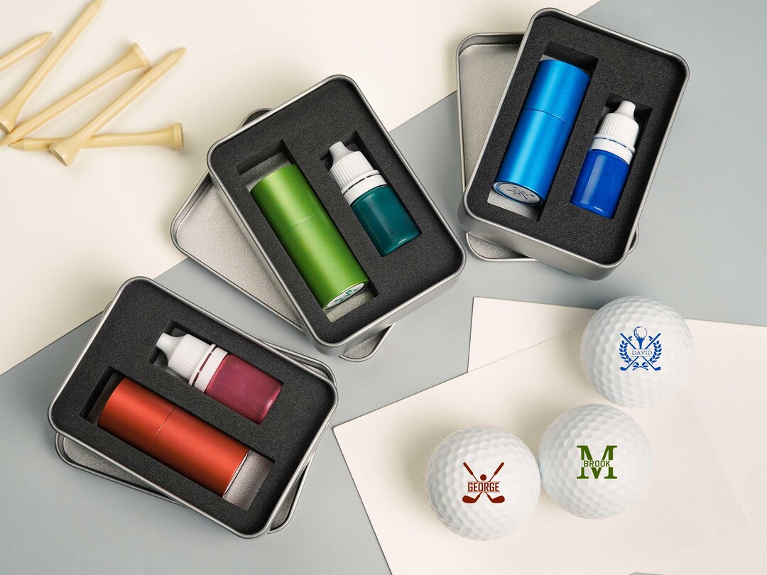 Custom Golf Ball Stamp Box, Personalized Golf Stamps, Golf Ball Marker ...