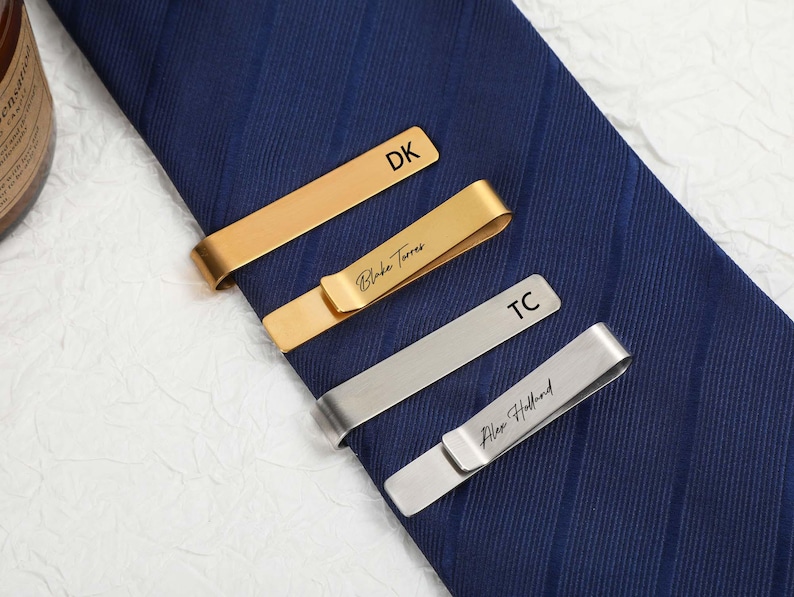 Personalized Groomsmen Tie Clip,custom Initials Engraved Tie Clip ...