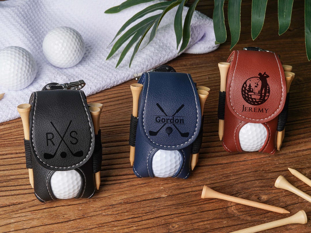 Custom Golf Bag Pouch,golf Gift for Him,personalized Golf Ball and Tee ...