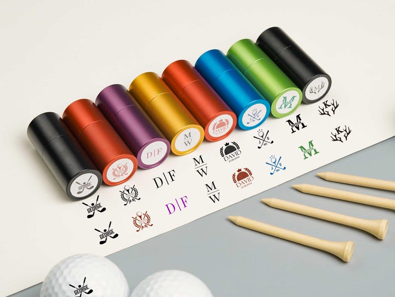 Custom Golf Ball Stamp Box, Personalized Golf Stamps, Golf Ball Marker ...