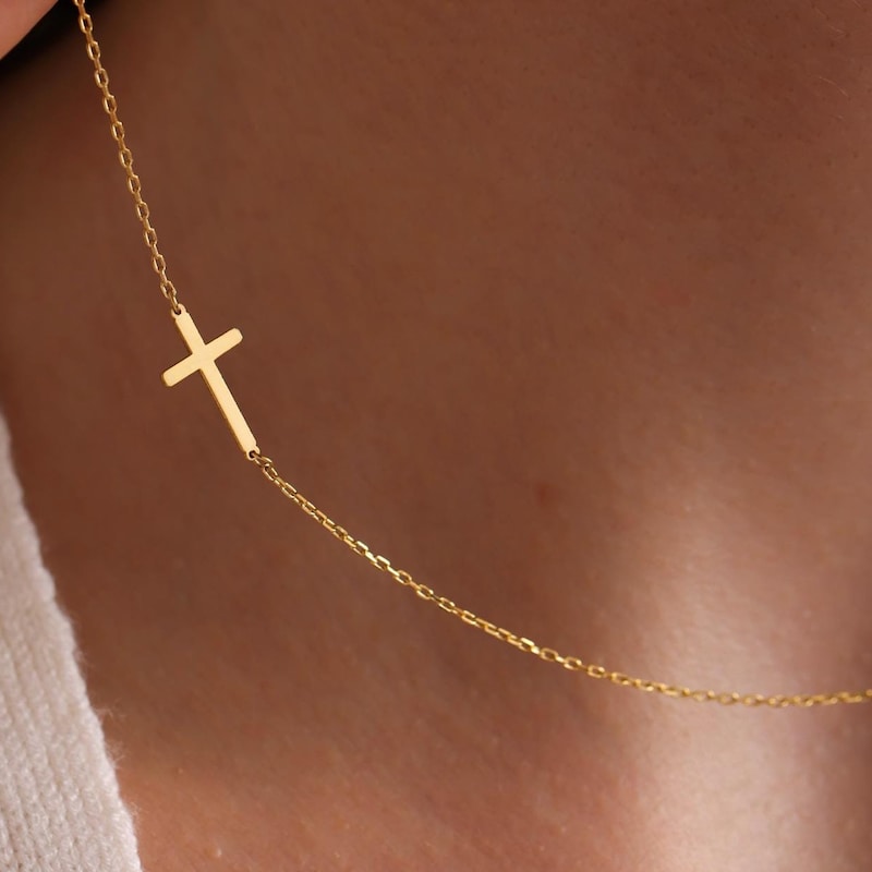 Gold Cross Chain Horizontal - Etsy