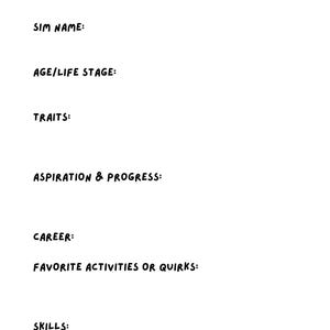 The Sims 4 DIY Printable Journal Bundle – 122 Pages, Gaming Planner ...