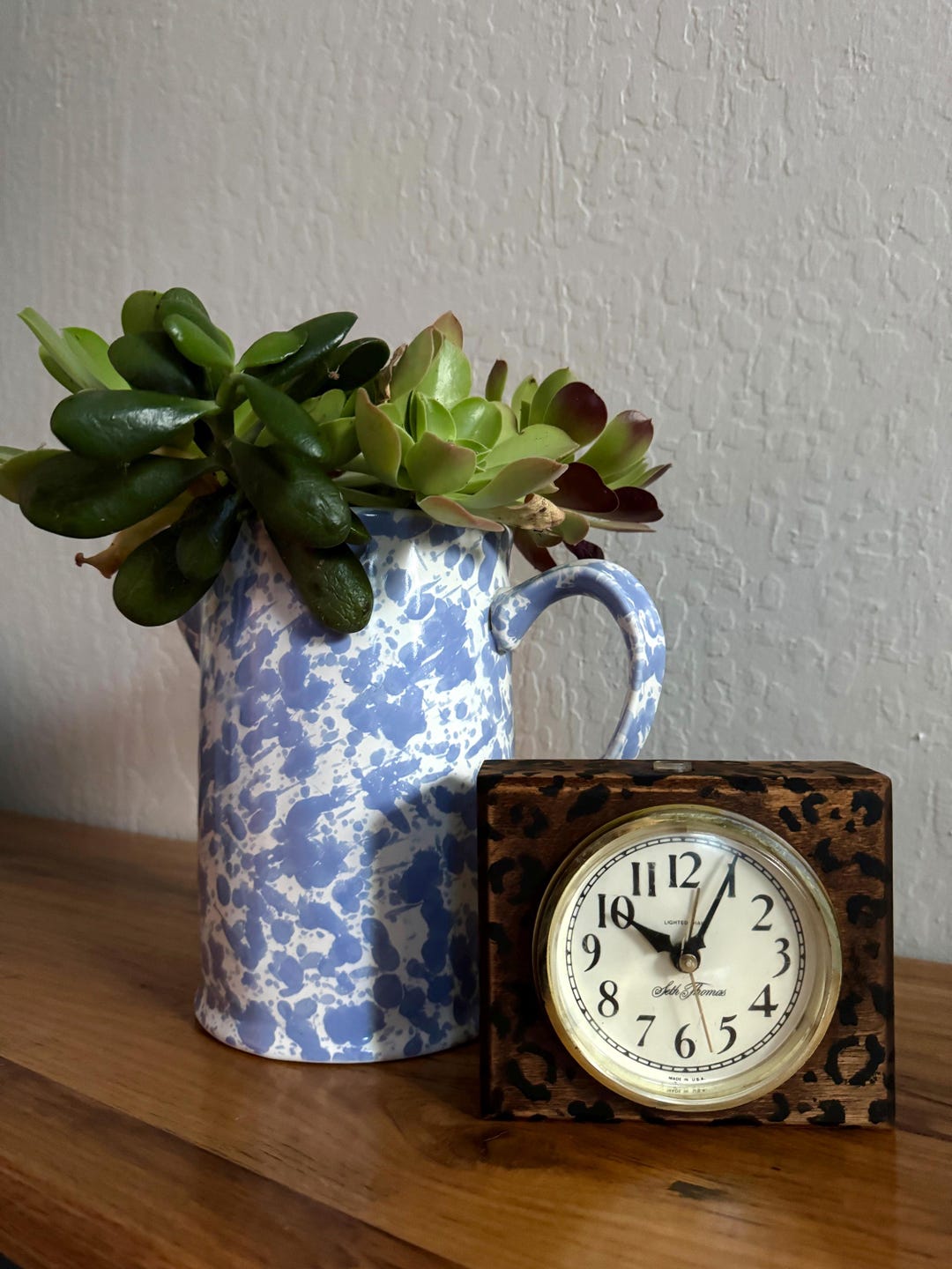 Wild Thang Leopard Print Desk Alarm Clock Hand-painted Seth Thomas ...