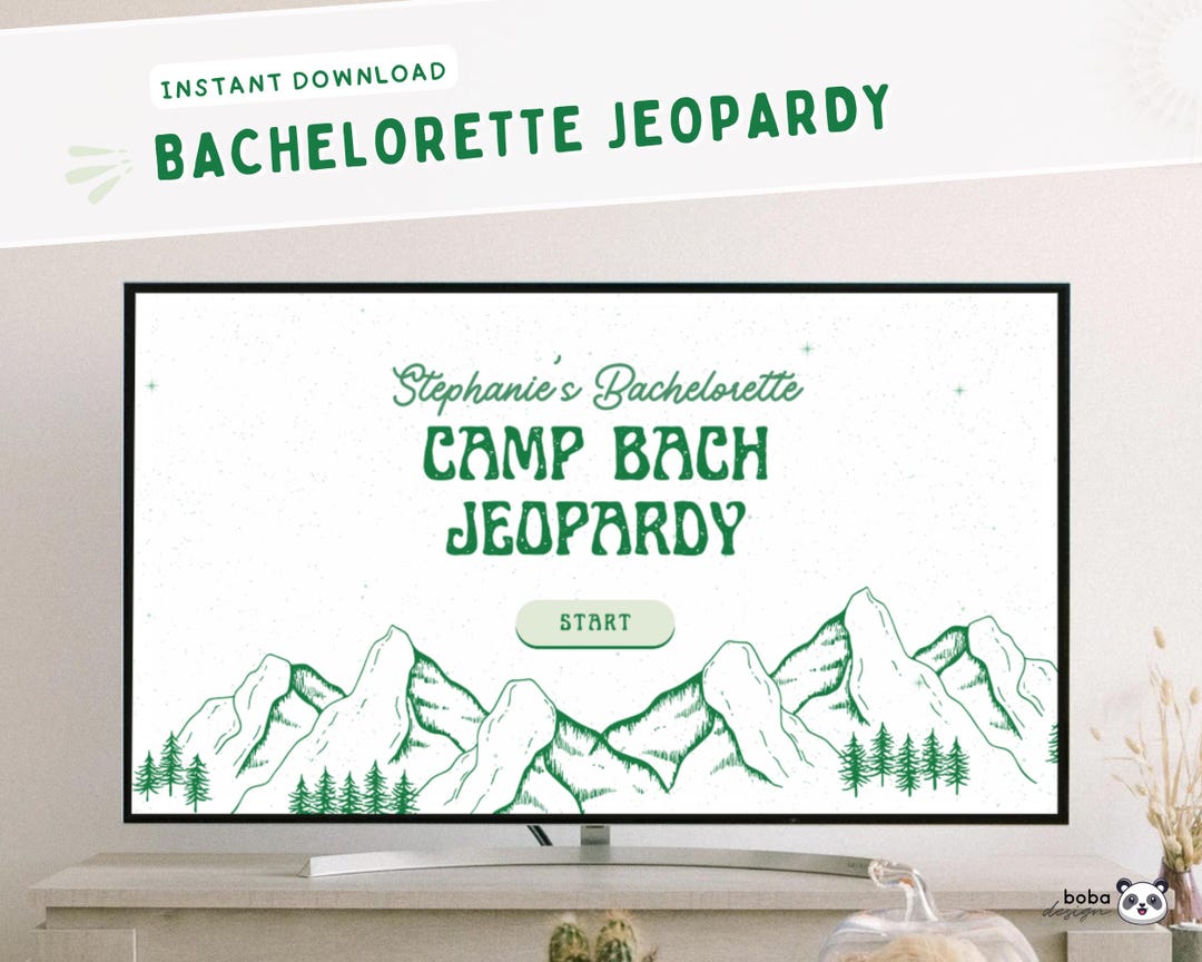Camp Bachelorette Jeopardy Game Glamping Bach Drinking Game for Hens ...