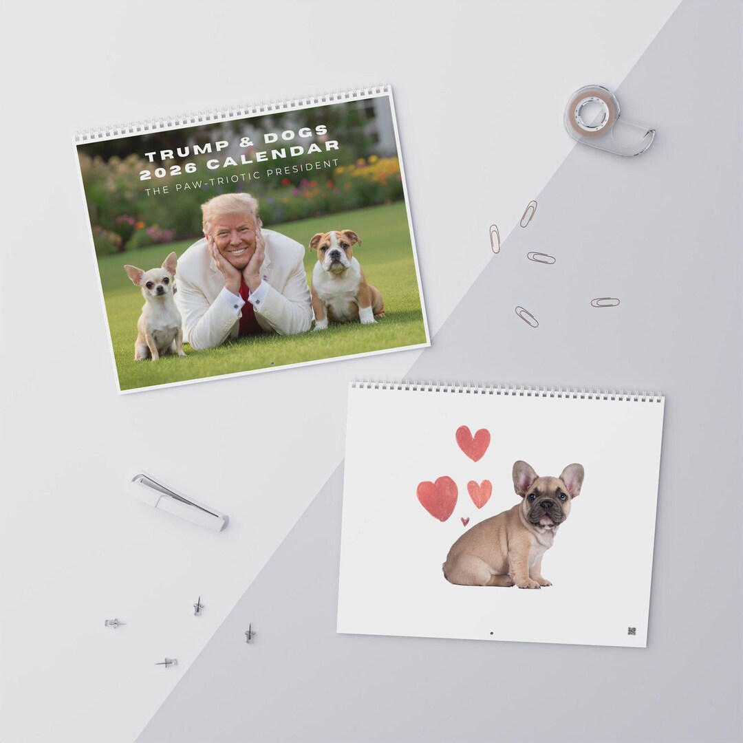 Trump & Dogs 2026 Calendar | Funny Political Humor for Dog Lovers | Paw ...