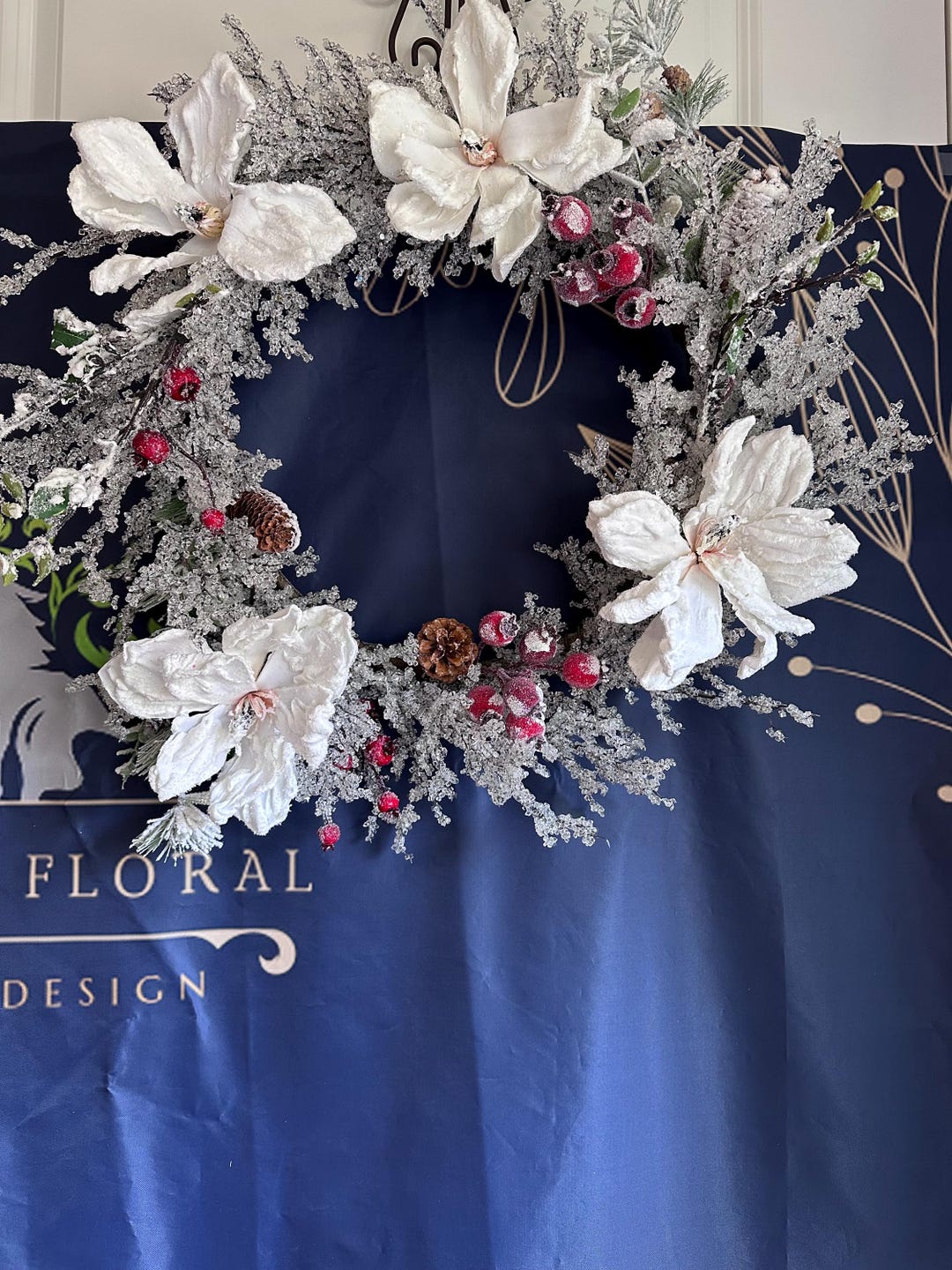 Crystal Ice Wreath, Faux Flower Wreath - Etsy