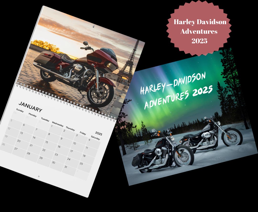 Motorcycle Calendar 2025with European Landmarks / Wall Calendar for ...