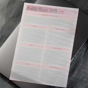 2025 Monthly Planner Printable | A4, A5 | Goal Setting + Calendar Pages ...