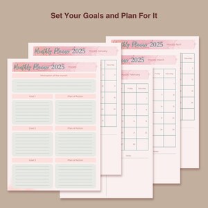 2025 Monthly Planner Printable | A4, A5 | Goal Setting + Calendar Pages ...
