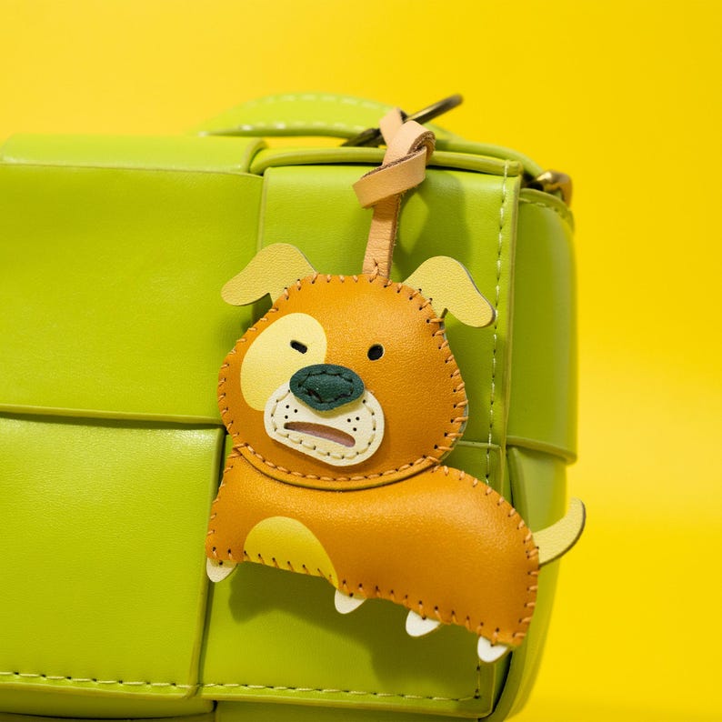 Cute Monkey Leather Bag Charm Keychain, Animal Purse Charm, Car Hanging ...