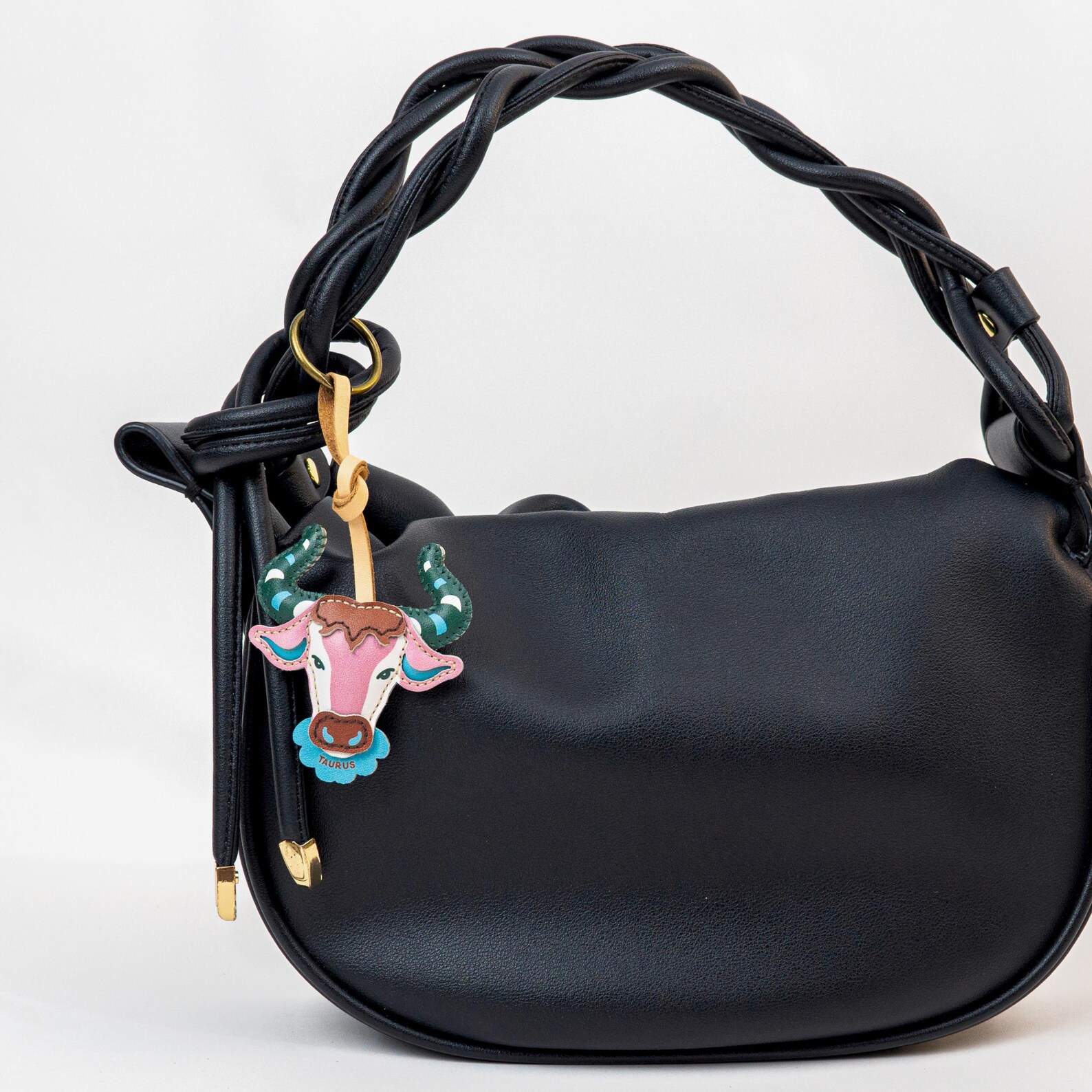 Leather TAURUS Bag Charm, Zodiac Sign Keychain, Horoscope Purse Charm ...