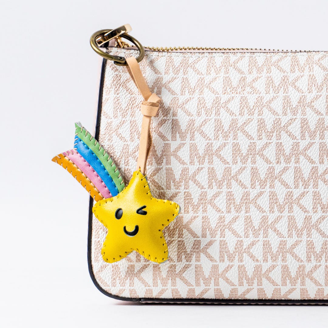 Leather SHOOTING STAR Bag Charm, Star Keychain, Purse Charm, Car ...