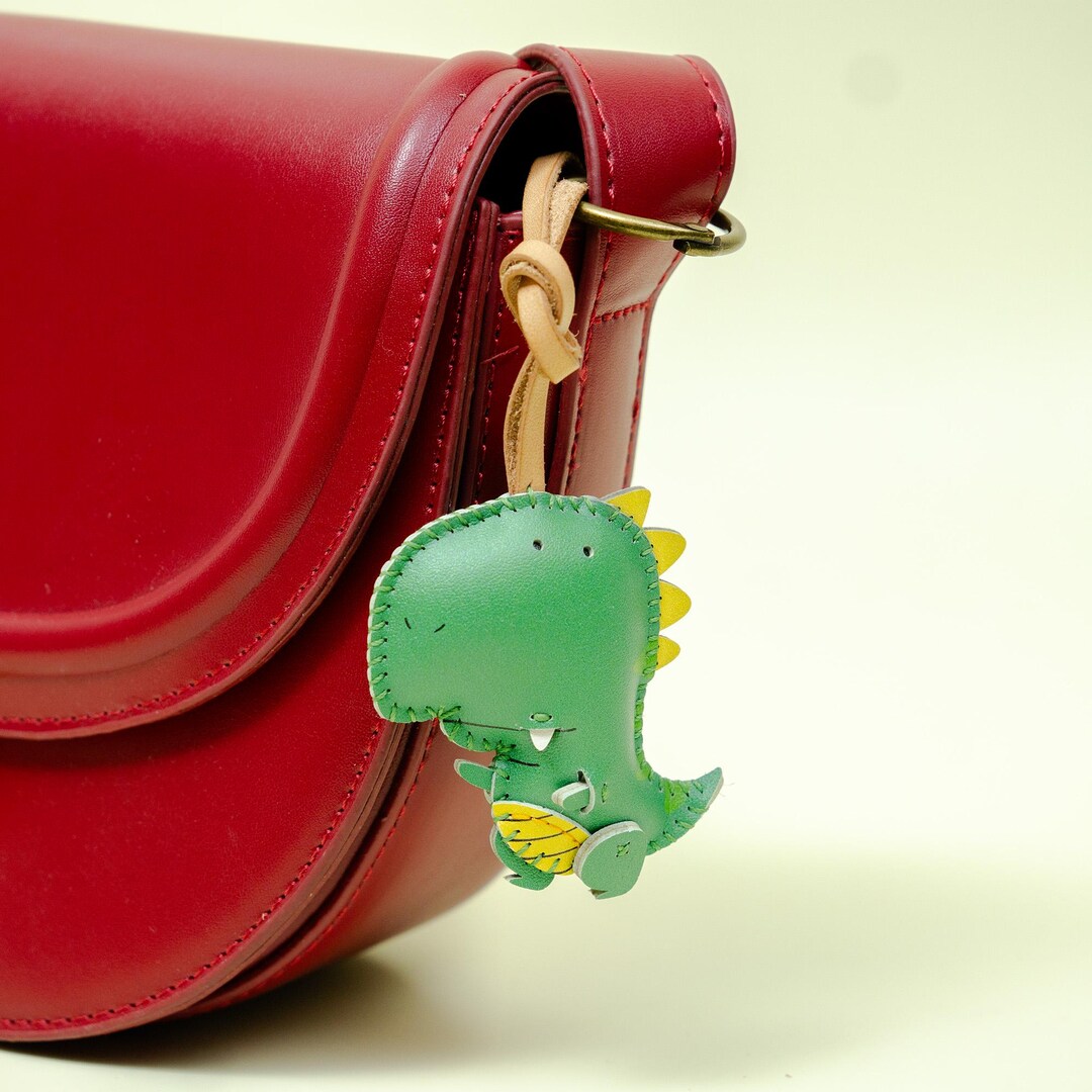 T-rex Dinosaur Charm Keychain – Cute Green Dino Bag Charm – Car Mirror ...
