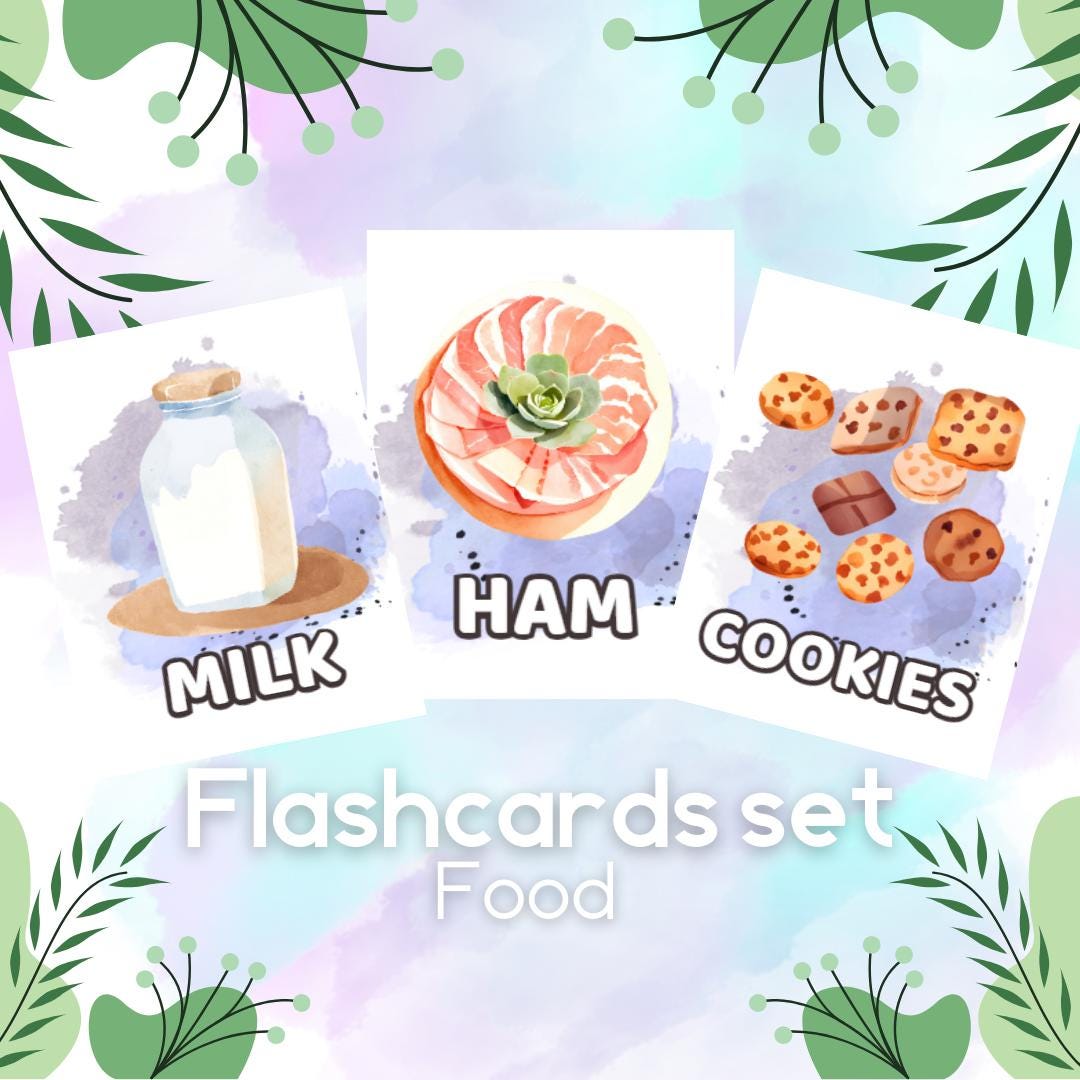 Printable Flashcards Food English Vocabulary - Etsy
