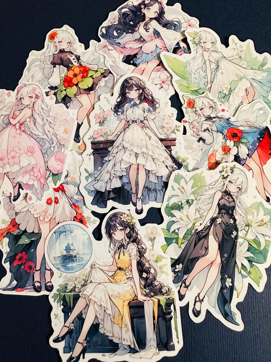 Anime Stickers Cute Girl Short Dress - Etsy