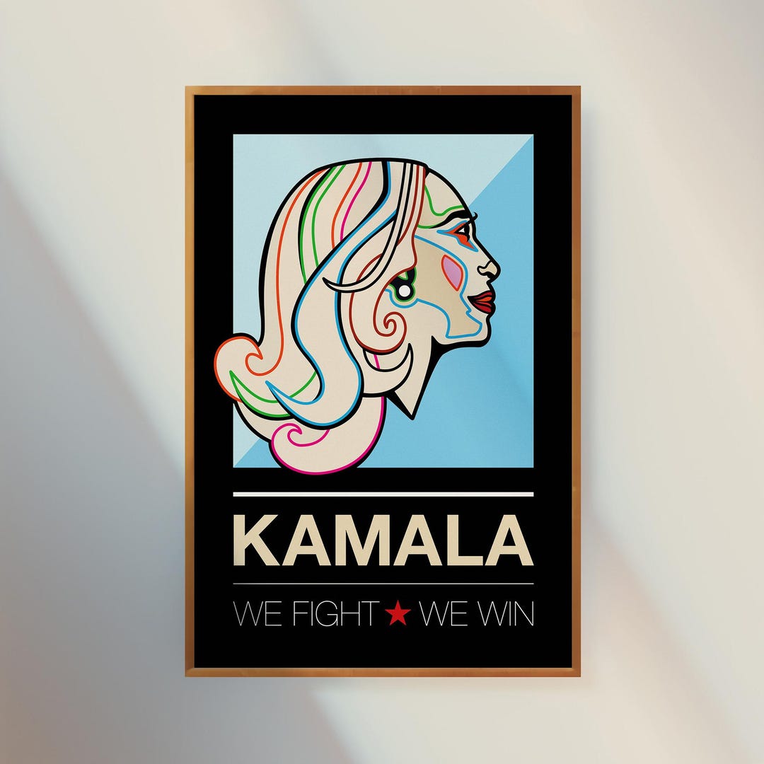 KAMALA HARRIS Poster V3. Original Illustration, Colorful, Abstract ...