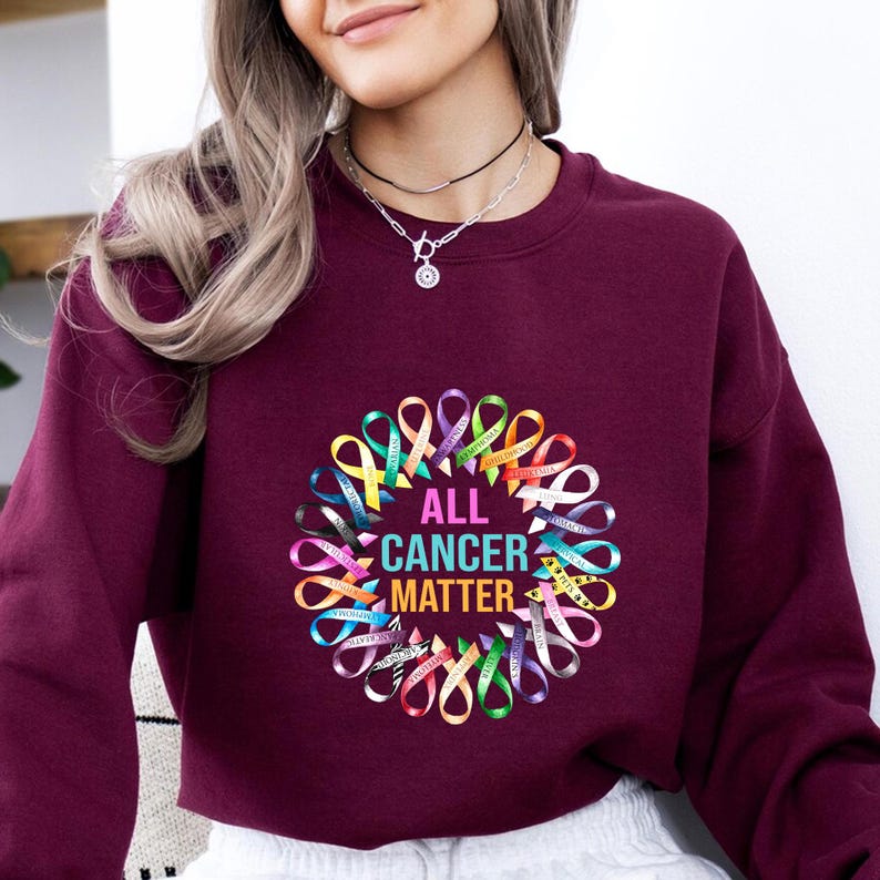 All Cancer Matter Sweatshirt: Awareness Ribbon Tee, Cancer Support - Etsy