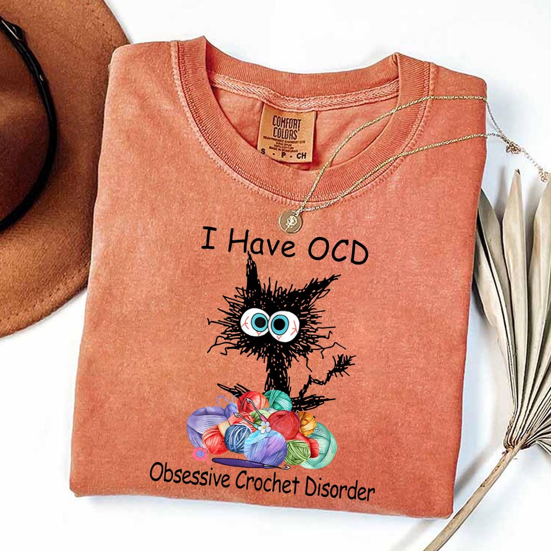 OCD Crochet Cat T-shirt: Funny Yarn Lover Gift - Etsy