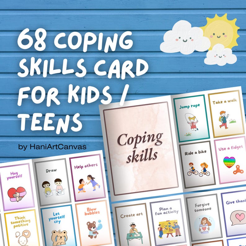 Coping Skills Cards for Kids and Teens, Stress Relief, Anxiety ...