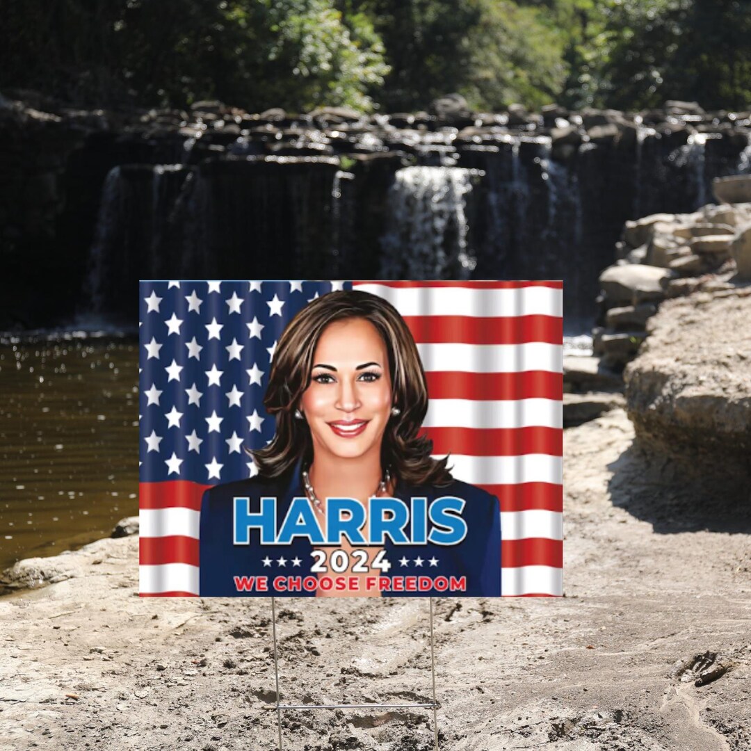 Kamala Harris 2024 Yard Sign Coroplast We Choose Freedom, Harris for President 2024 Lawn Sign ...