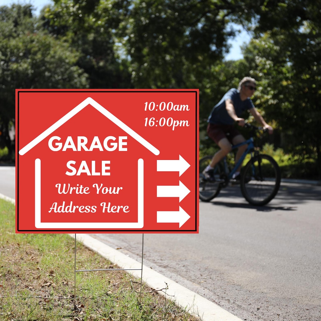 Garage Sale Yard Sign, Editable Yard Sign, Printable Garage Sale Sign ...