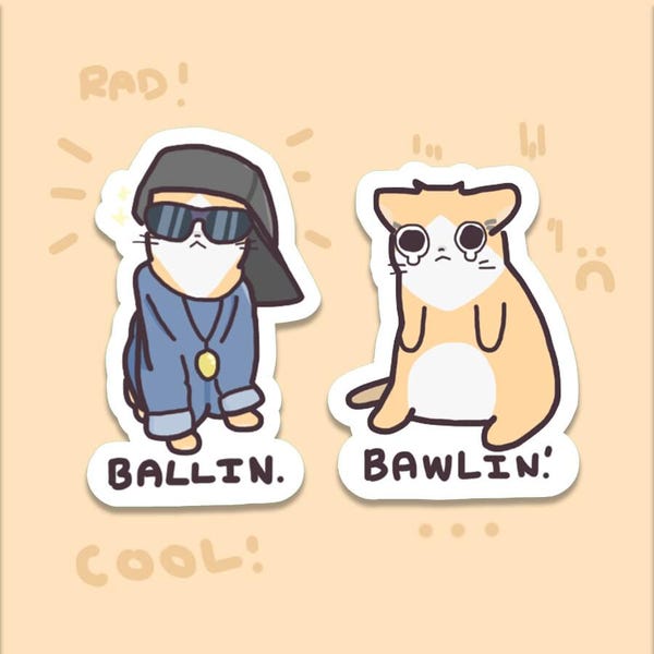 Matching Cat Sticker - Etsy