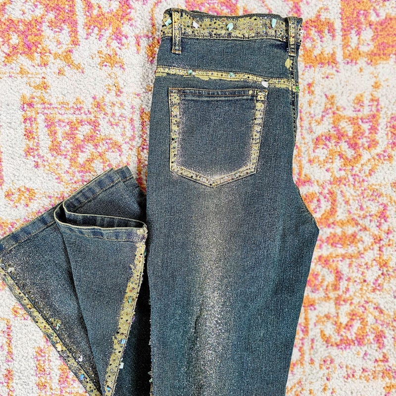 Bedazzled Jeans Bootcut - Etsy