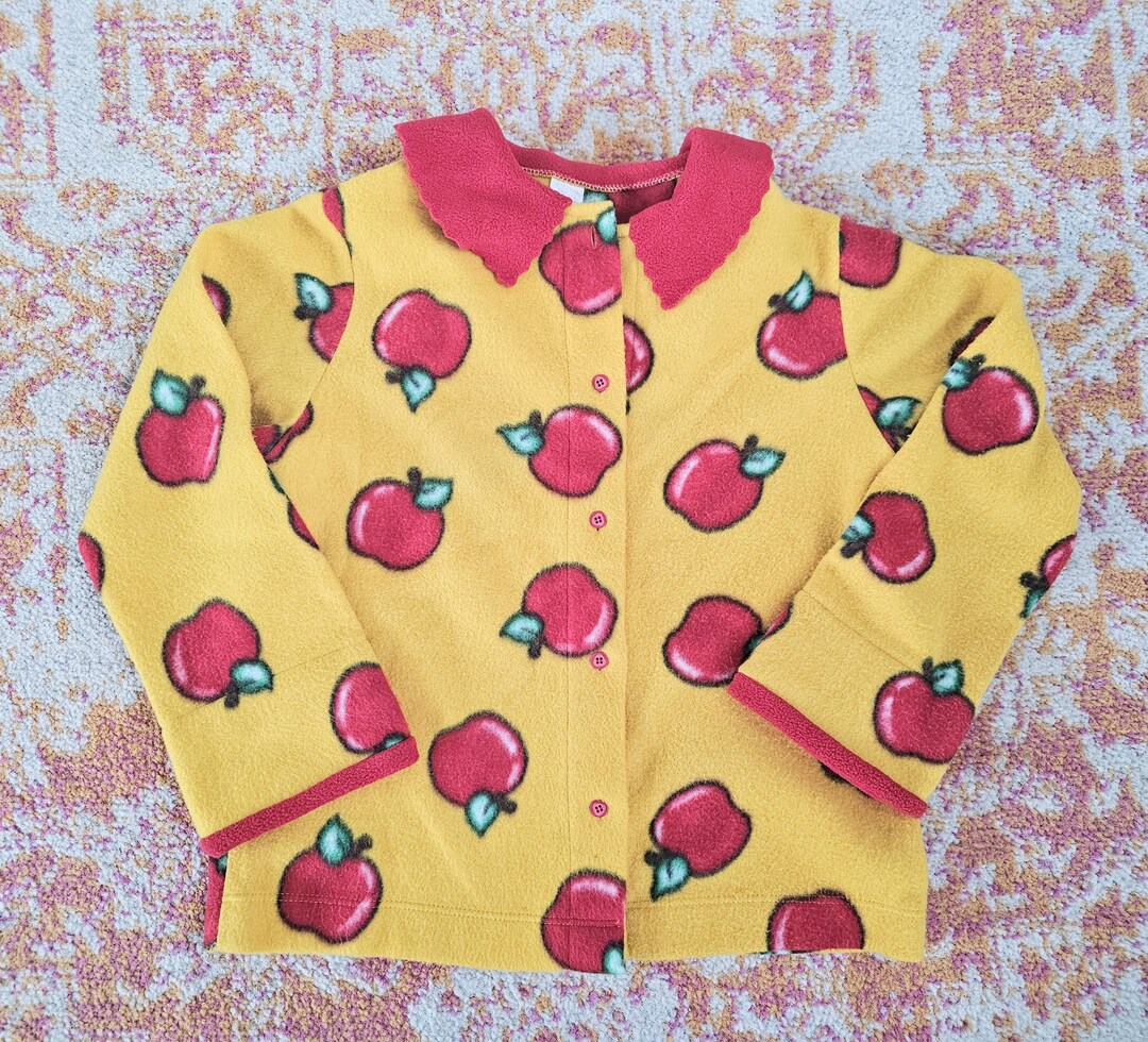 1980's Vintage Kids Apple Fleece Jacket 7 - Etsy