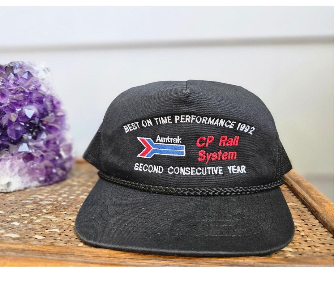 CP Rail System Railroad Amtrak Vintage Snapback Hat 1991 Canadian ...